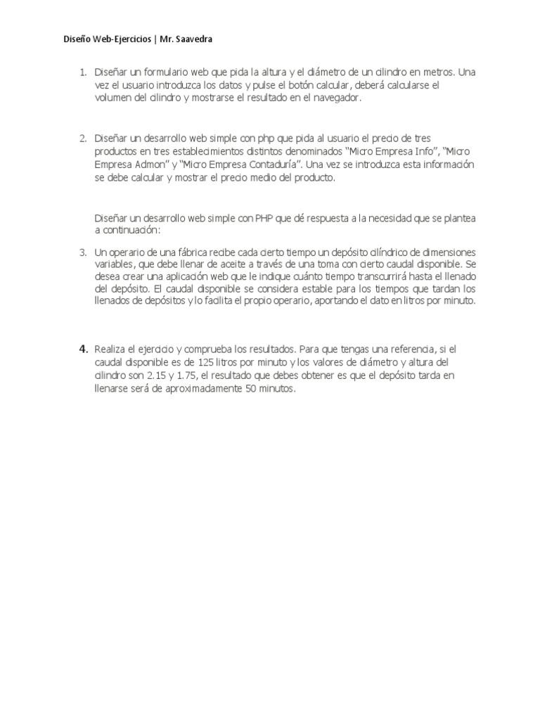 Ejercicios en PHP-12 INF | PDF