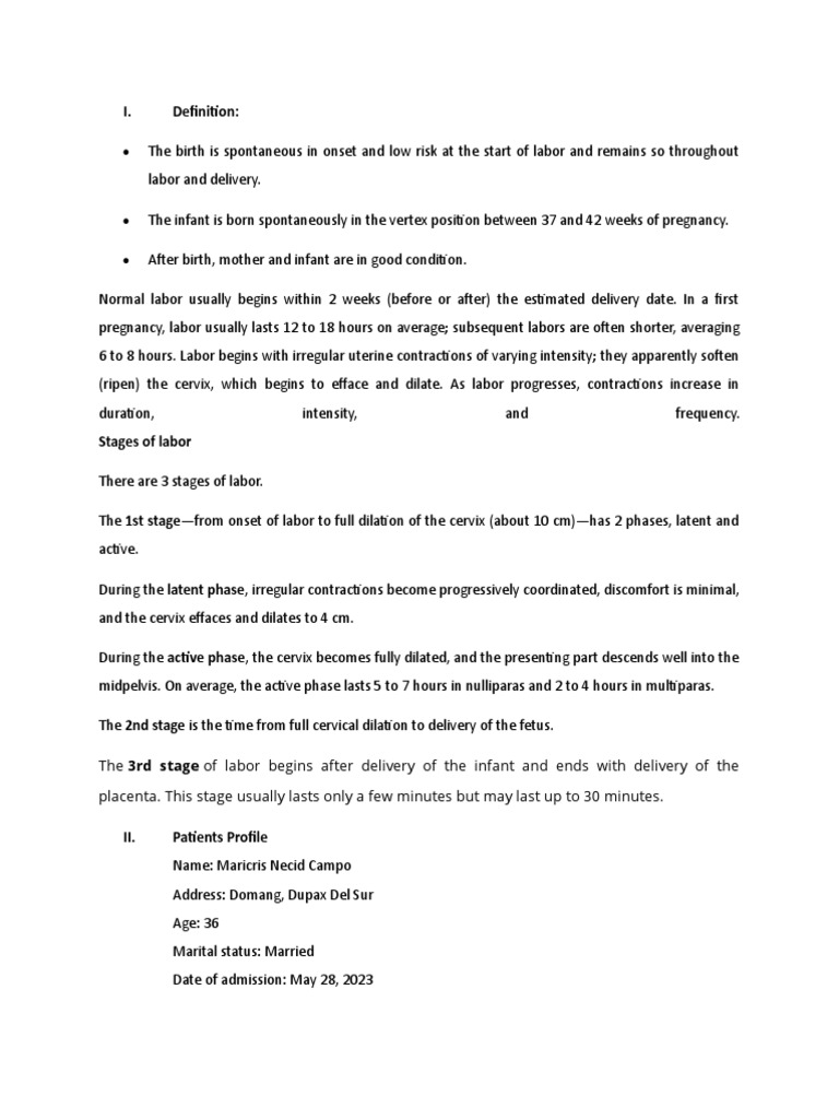 Mini Case | PDF | Childbirth | Labia