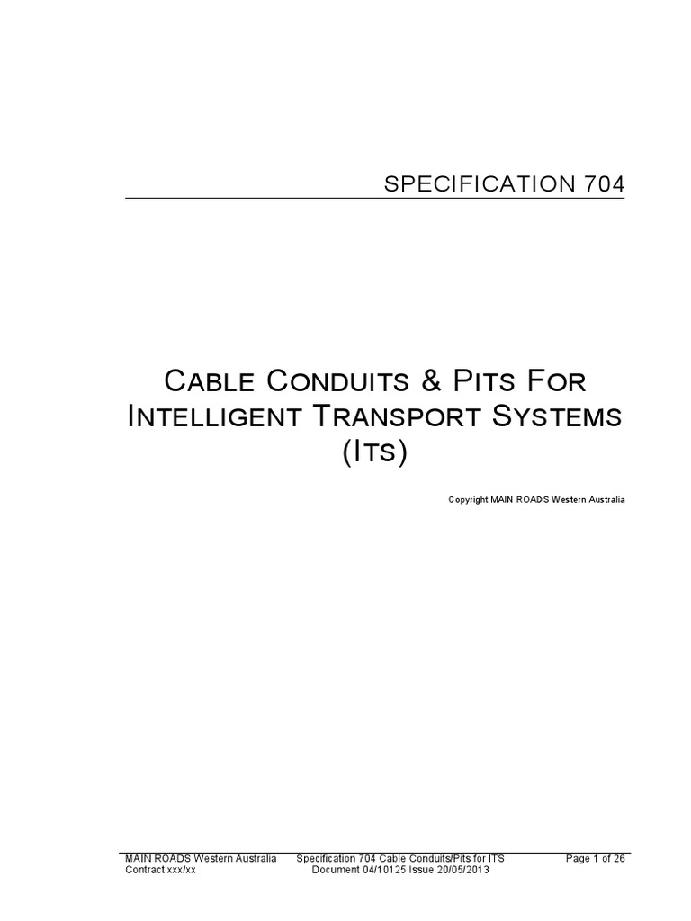 Specification 704 Cable Conduits | PDF