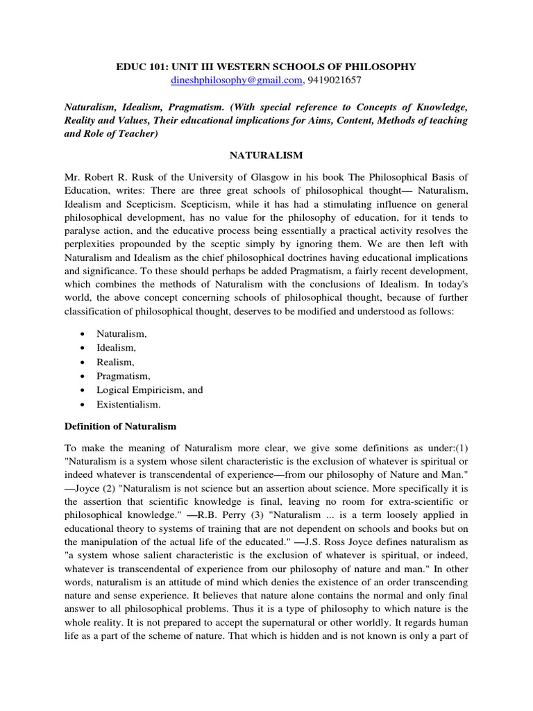 WESTERN SCHOOLS OF PHILOSOPHY - Dinesh Kumar K | PDF