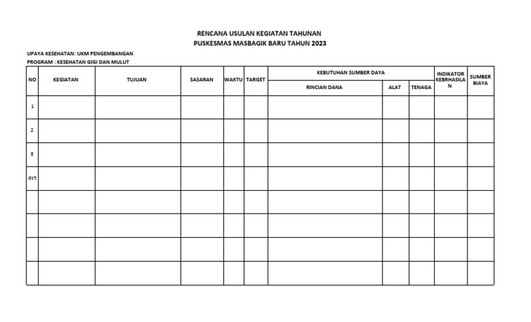Format Ruk 2023 Kosong | PDF