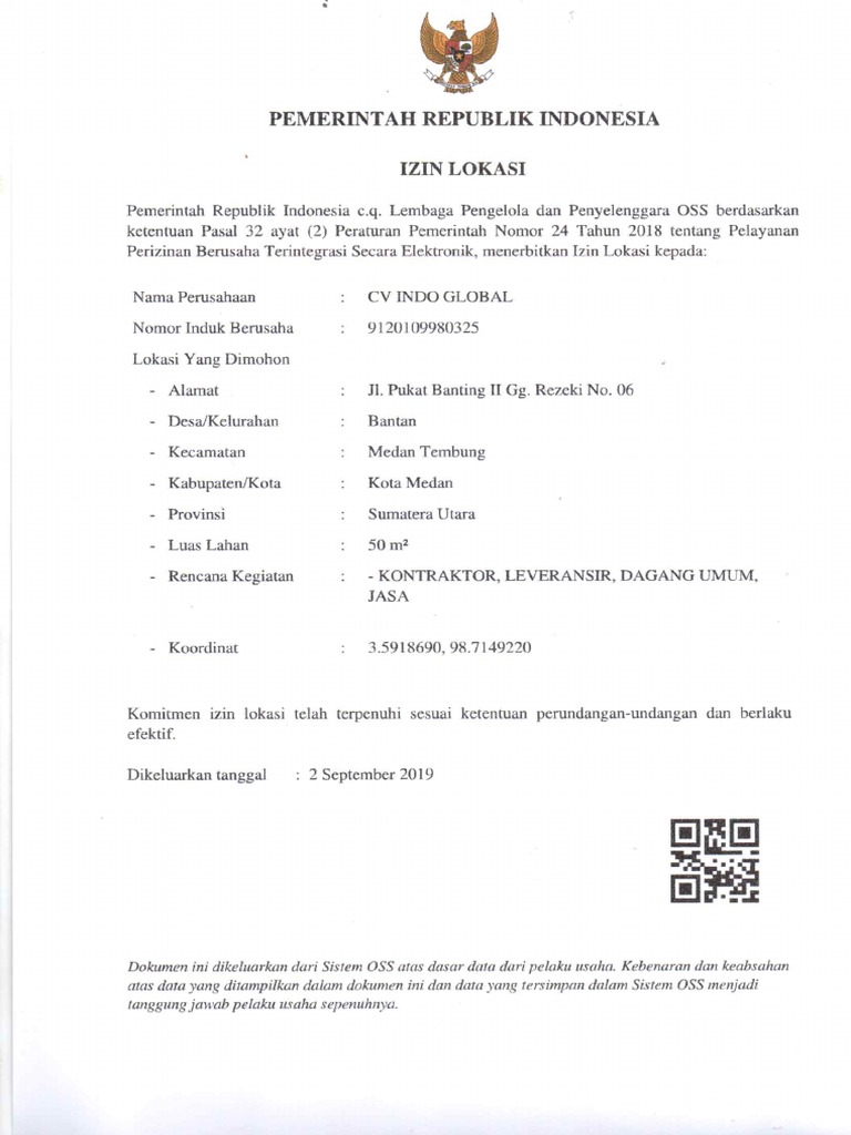 IZIN LOKASI USAHA | PDF