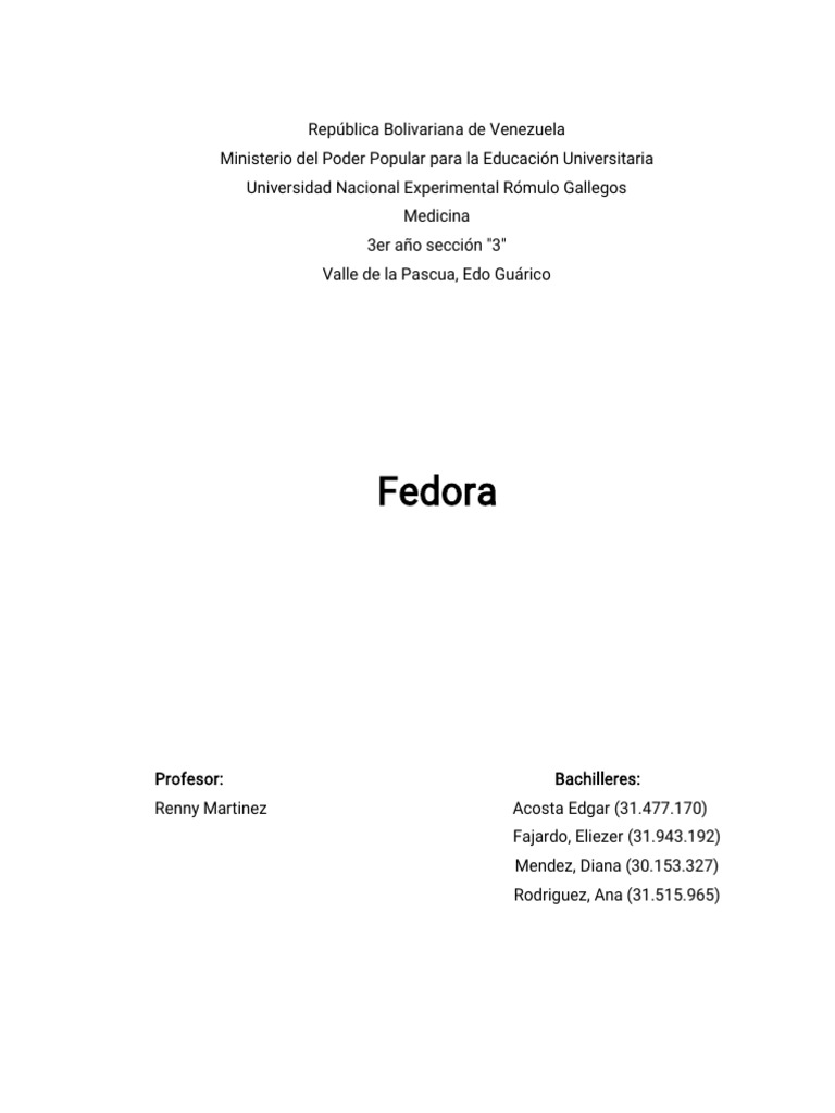 Fedora 1 | PDF