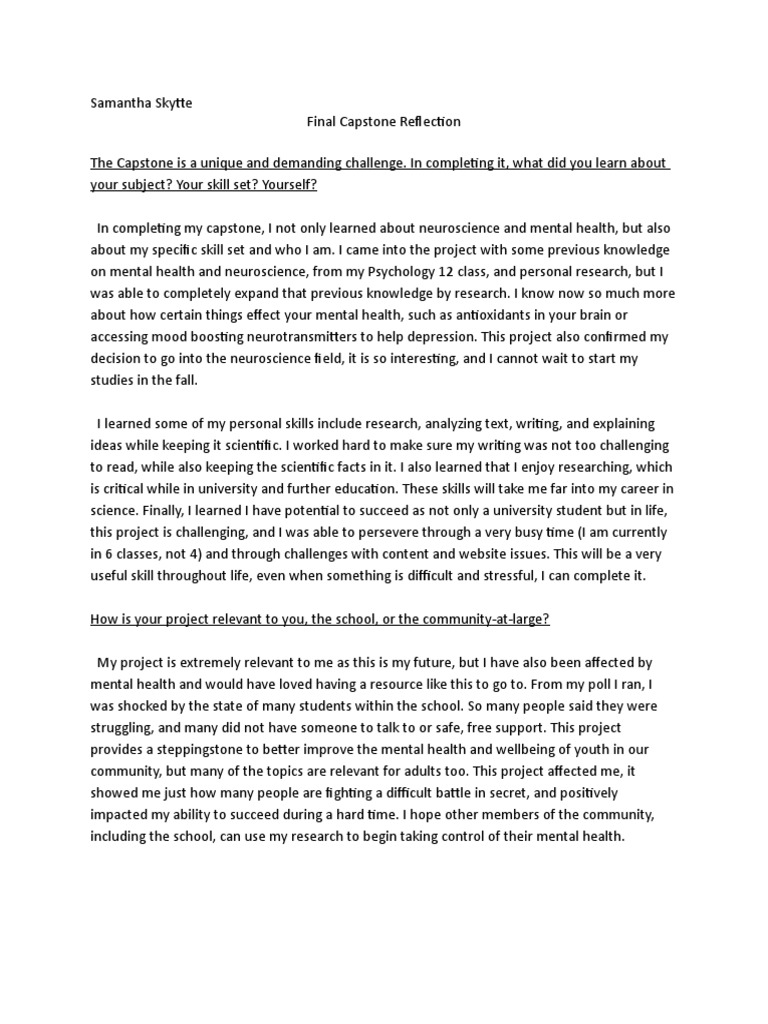 Capstone Final Reflection | PDF