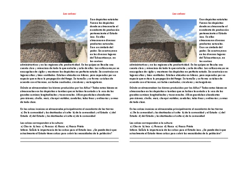Las Colcas | PDF | Imperio Inca | Era precolombina