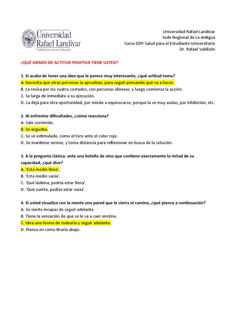 A. Test de Actitud 2021 | PDF