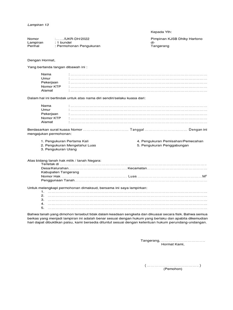 Form Pengukuran KJSB | PDF