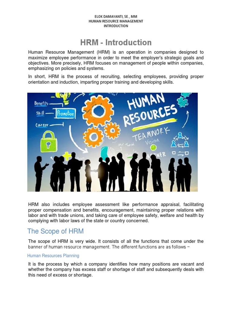 HRM - Introduction | PDF