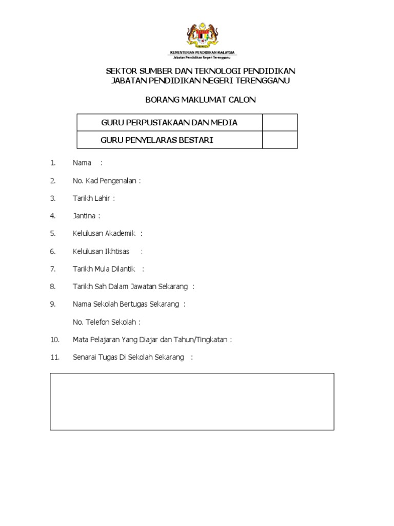 Borang Calon GPM Dan GPB | PDF