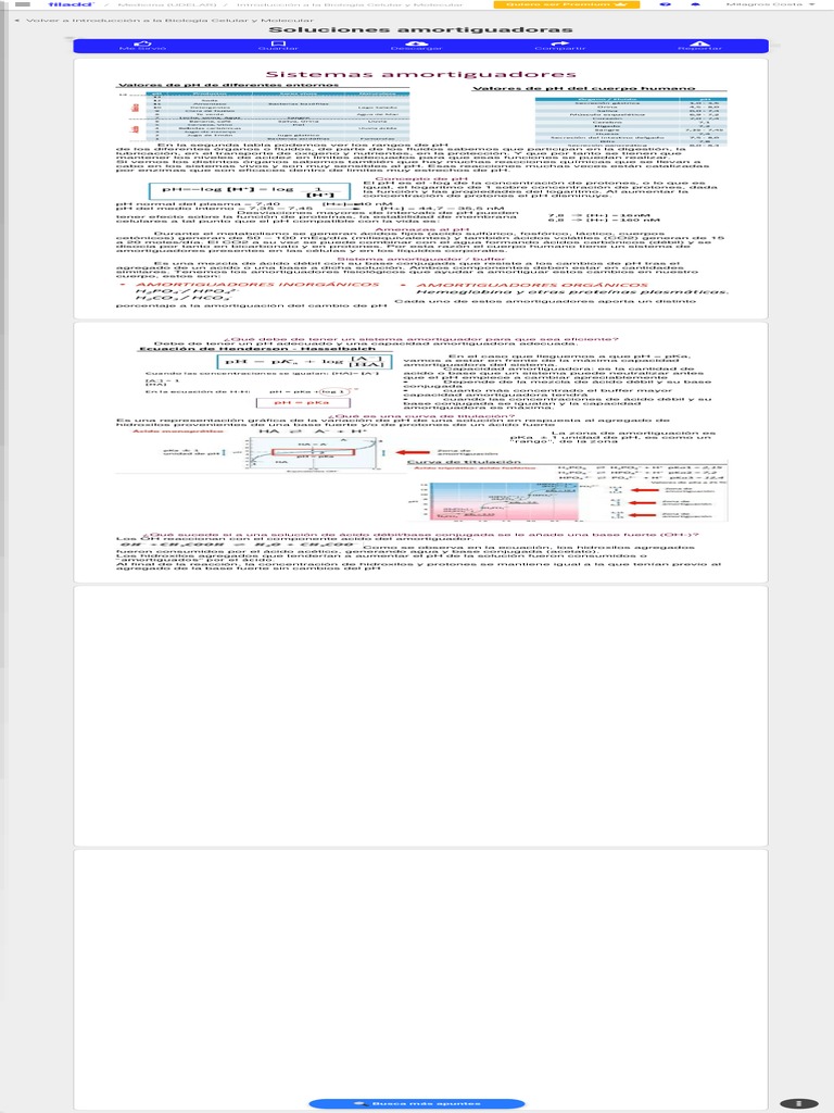 Sistemas Amortiguadores y pH | PDF | Solución tampón | Ácido