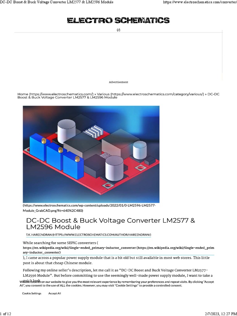 DC-DC Boost & Buck Voltage Converter LM2577 & LM2596 Module | PDF ...