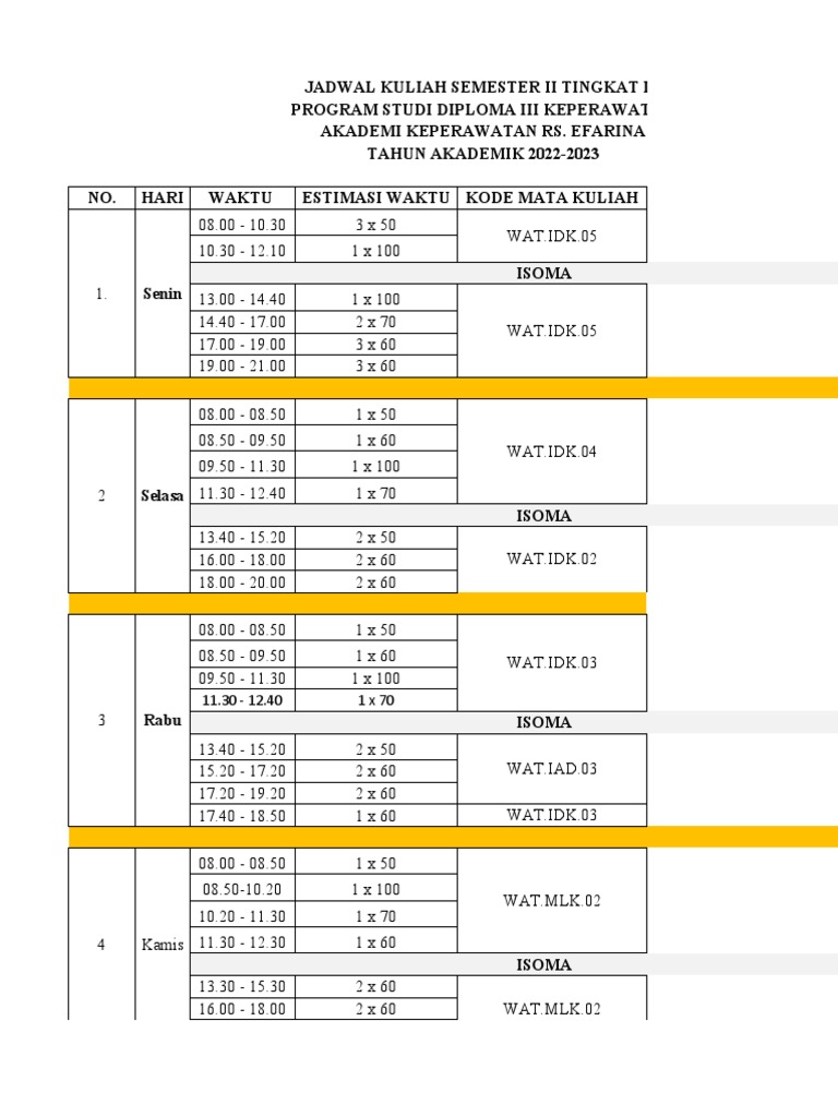Ok Jadwal Pembelajaran | PDF