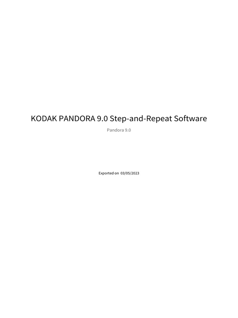 Kodak Pandora 9.0 Software Overview | PDF | Page Layout | Computer File