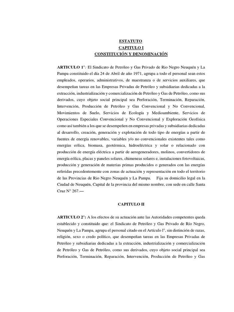 Estatuto Sindicato | PDF