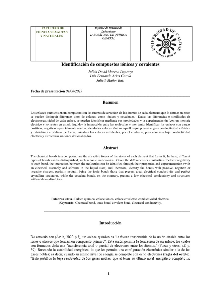 Informe II Enlace Quimico | PDF Informe II Enlace Quimico | PDF