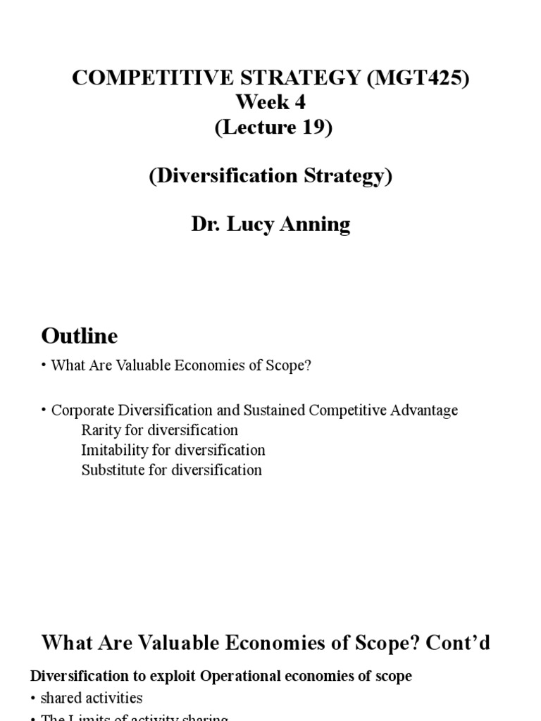 diversification strategy | PDF