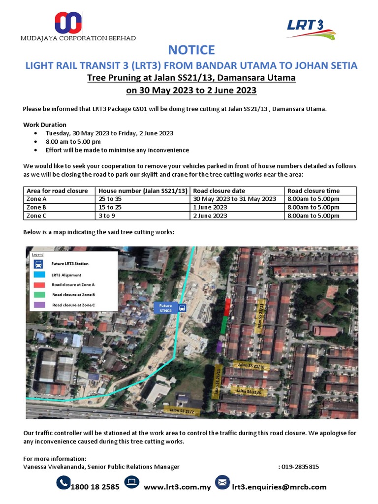 Notice - Tree Cutting Zone A To Zone C at Jalan SS21.13 | PDF