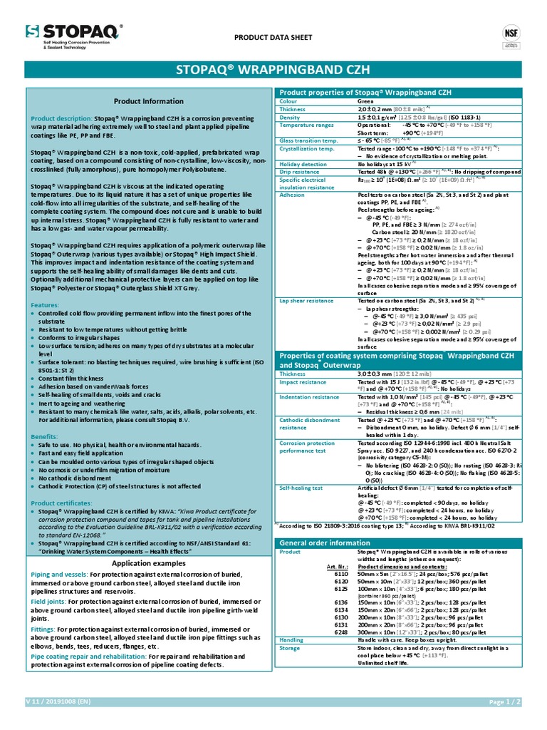 PDS Stopaq Wrappingband CZH V11 EN | PDF
