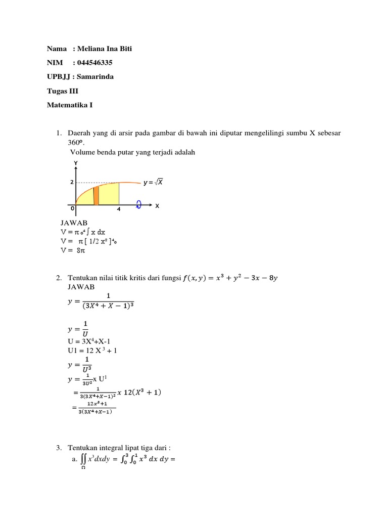 Tugas 3 Matematika | PDF | Metode & Bahan Ajar