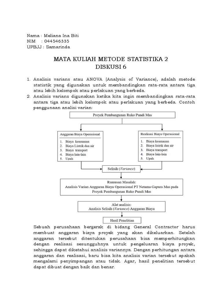 Analisis ANOVA pada Metode Statistika | PDF | Metode & Bahan Ajar | Teknologi & Rekayasa
