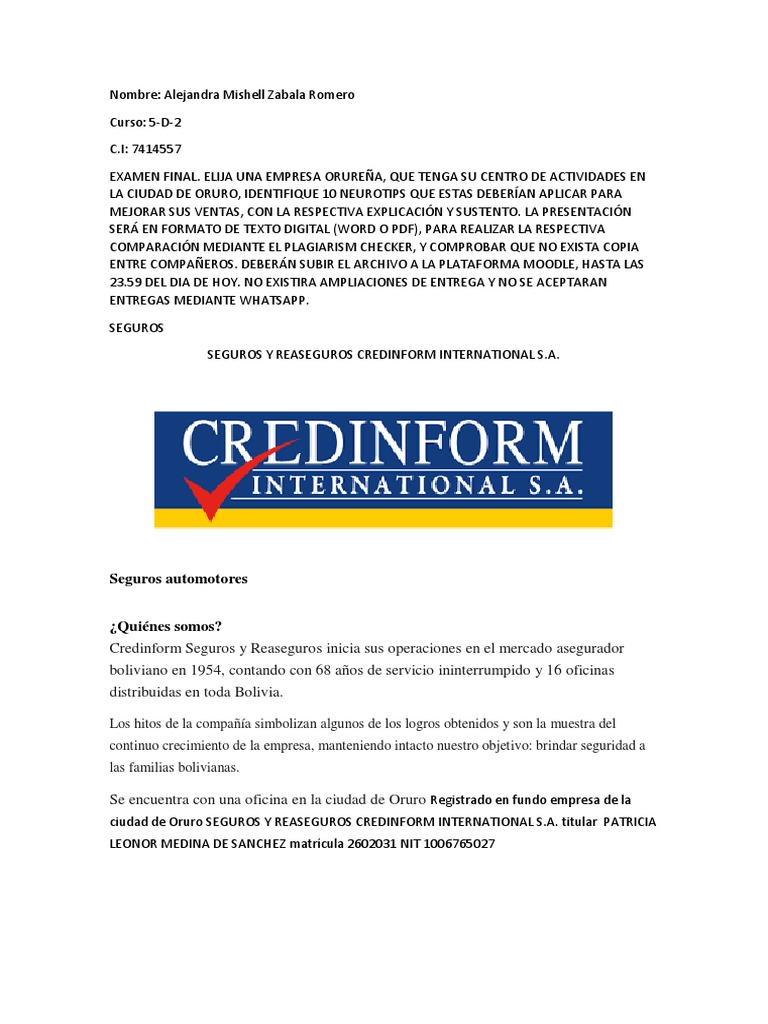 10 Neurotips para Vender Seguros en Oruro | PDF | Seguro | Reaseguro