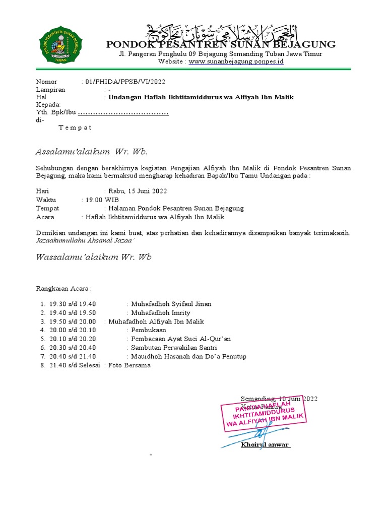 Undangan Haflah Madin 2022 | PDF
