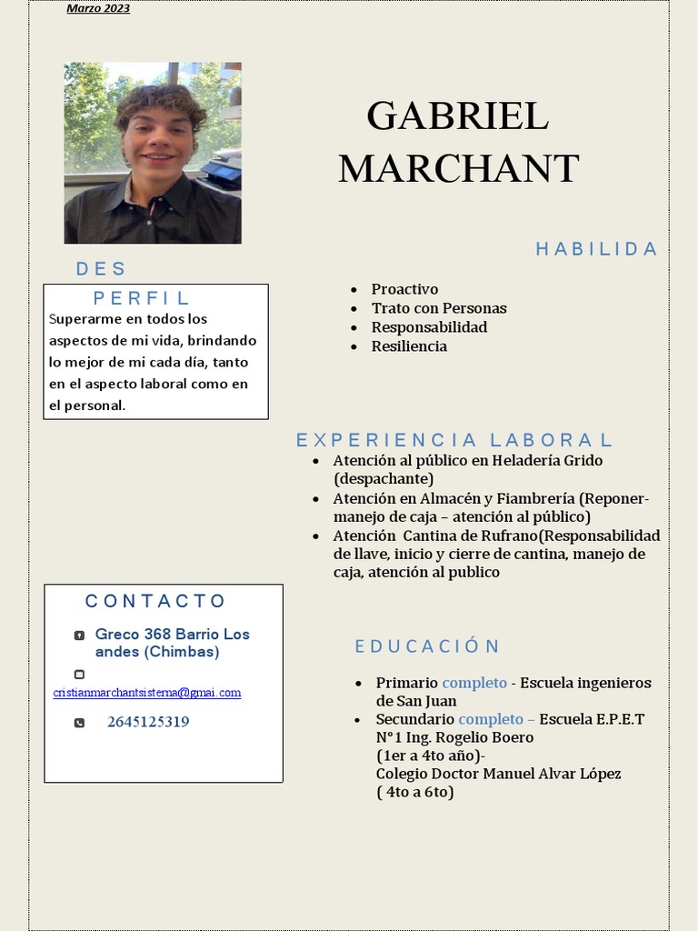 CV Gabriel Marchant 2023... | PDF