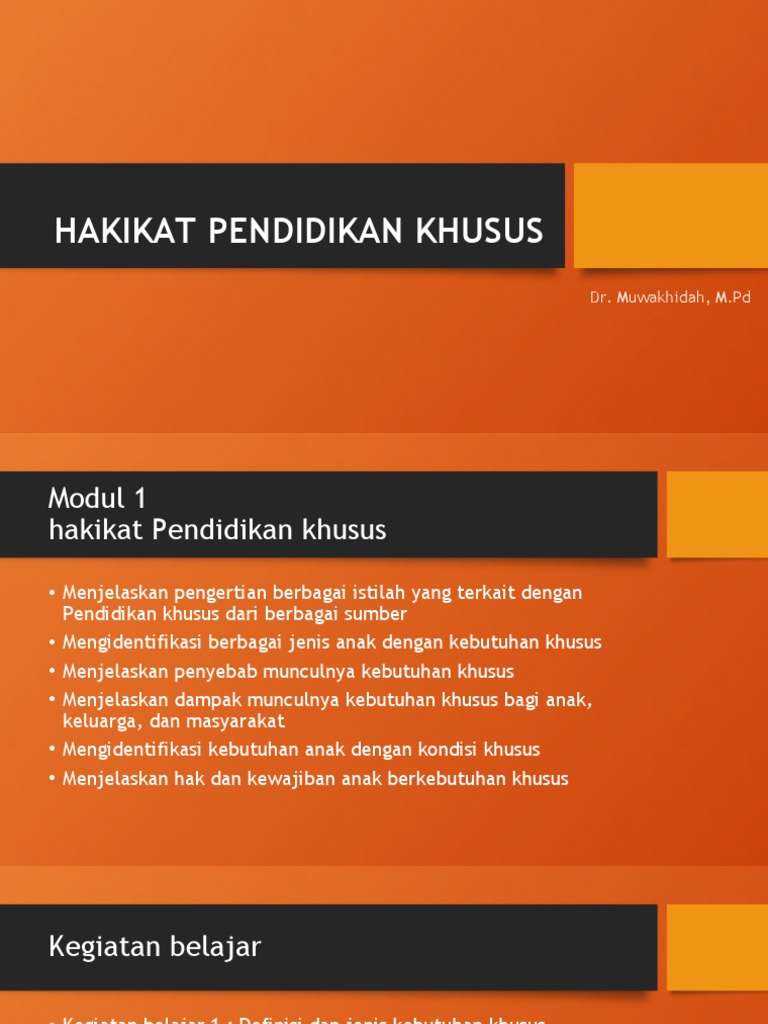 Modul 1 Pengantar Pendidikan Anak Berkebutuhan Khusus | PDF