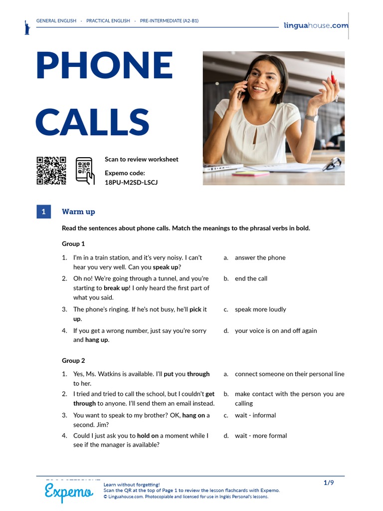 Pre-Intermediate Phone Call Skills | PDF