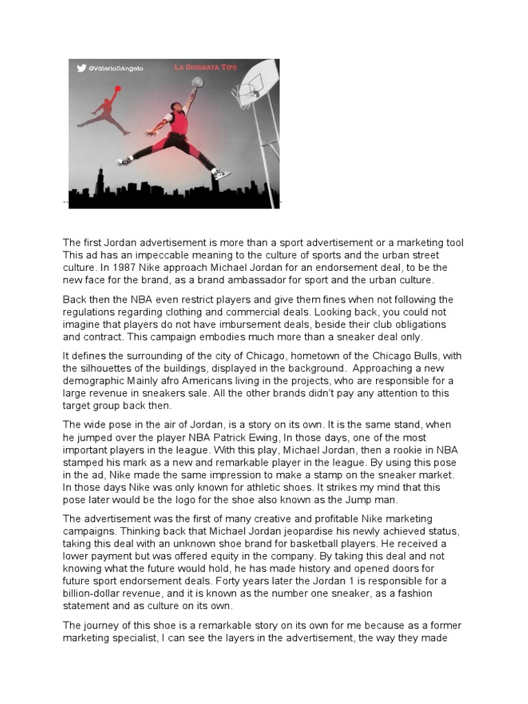 The First Jordan Advertisement | PDF | Nike | Sneakers