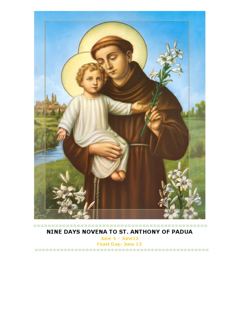 Nine Days Novena To St. Anthony of Padua | PDF