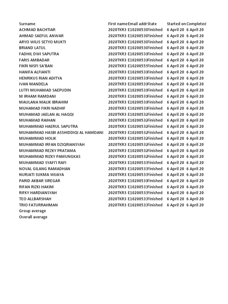Nilai Us Xii TKR 3 | PDF