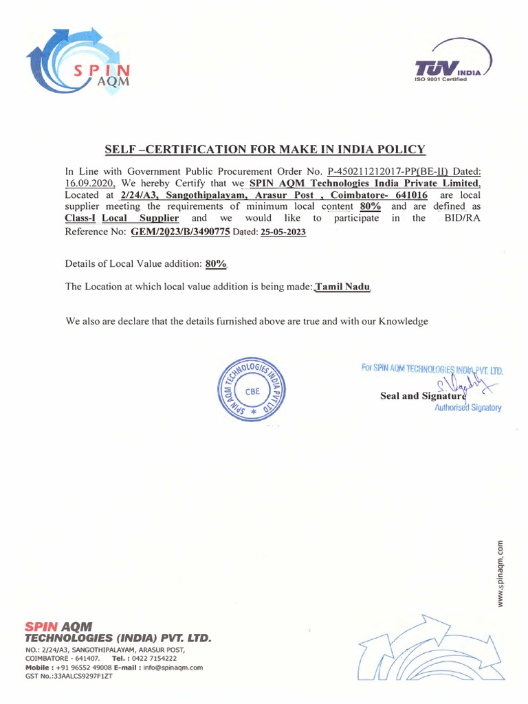 Self Certification | PDF