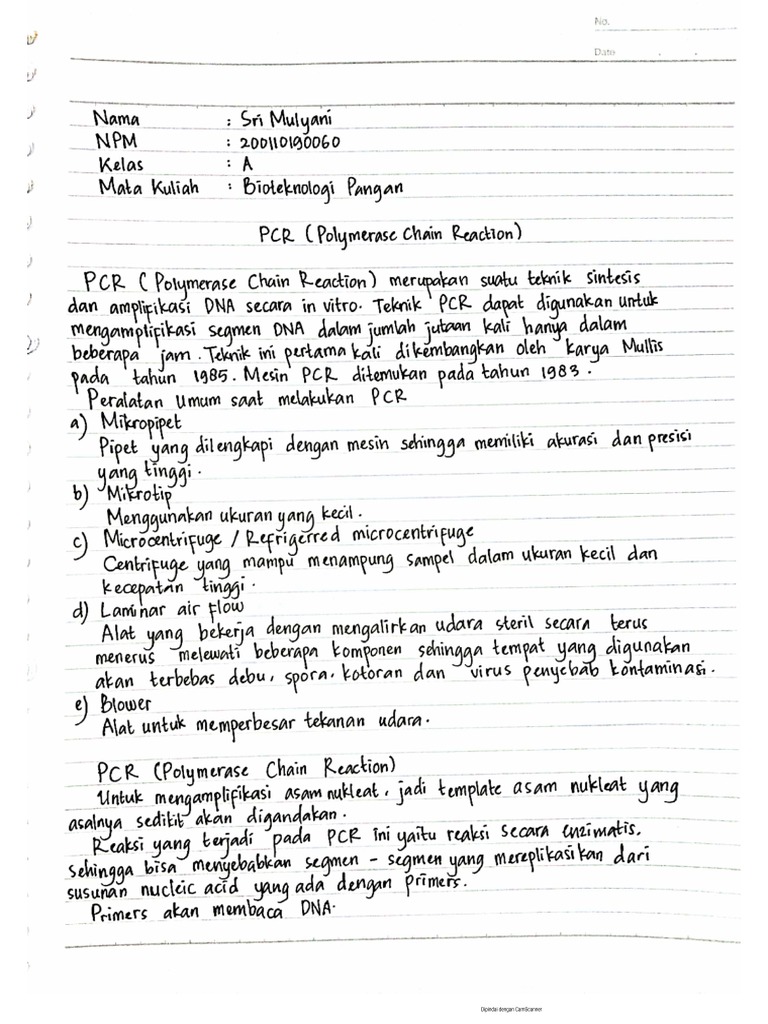 Sri Mulyani - 200110190060 - Resume Materi PCR | PDF