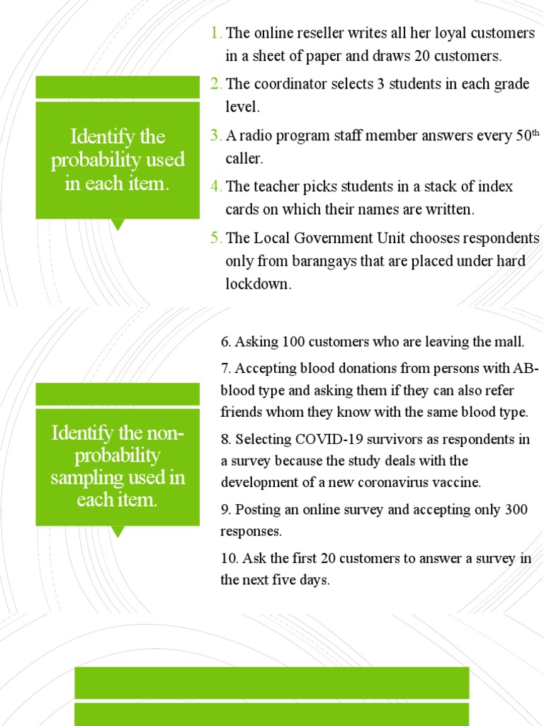 math 7 q4 sampling techniques | PDF