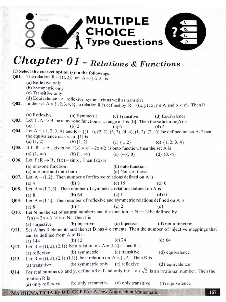 Chapterwise MCQs - CBSE 12th Mathematics | PDF