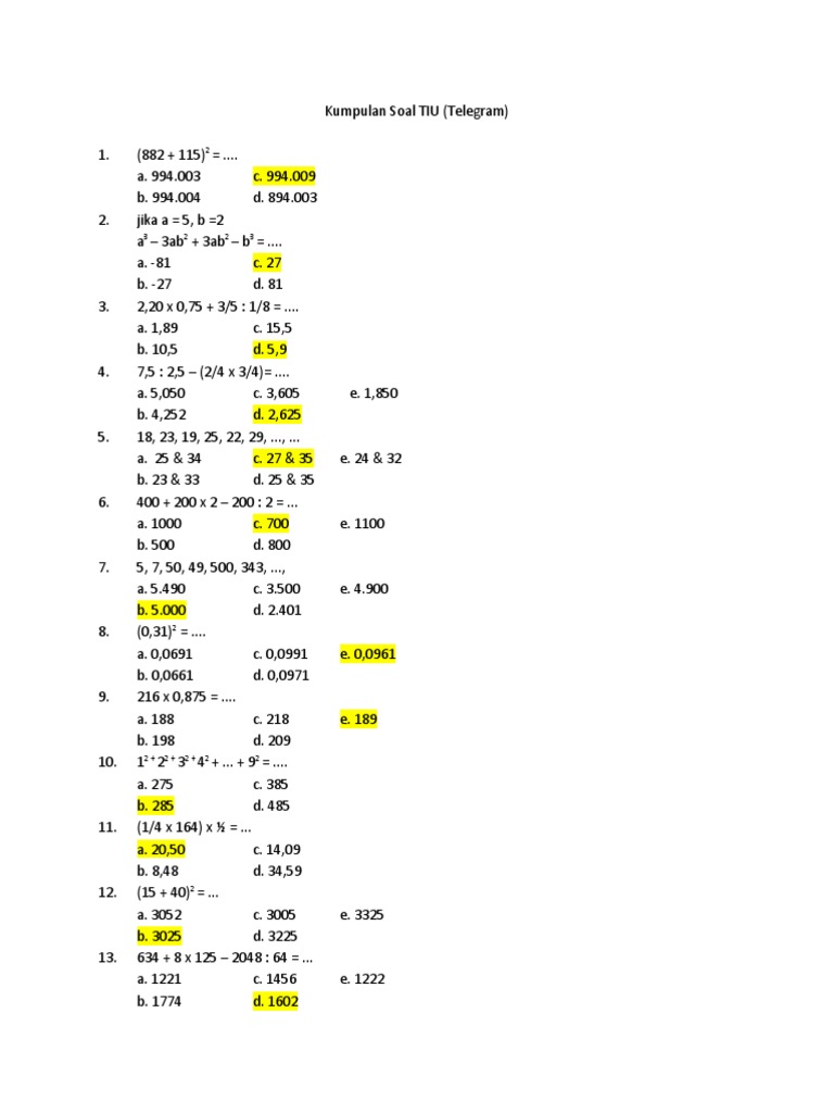 Kumpulan Soal TIU | PDF