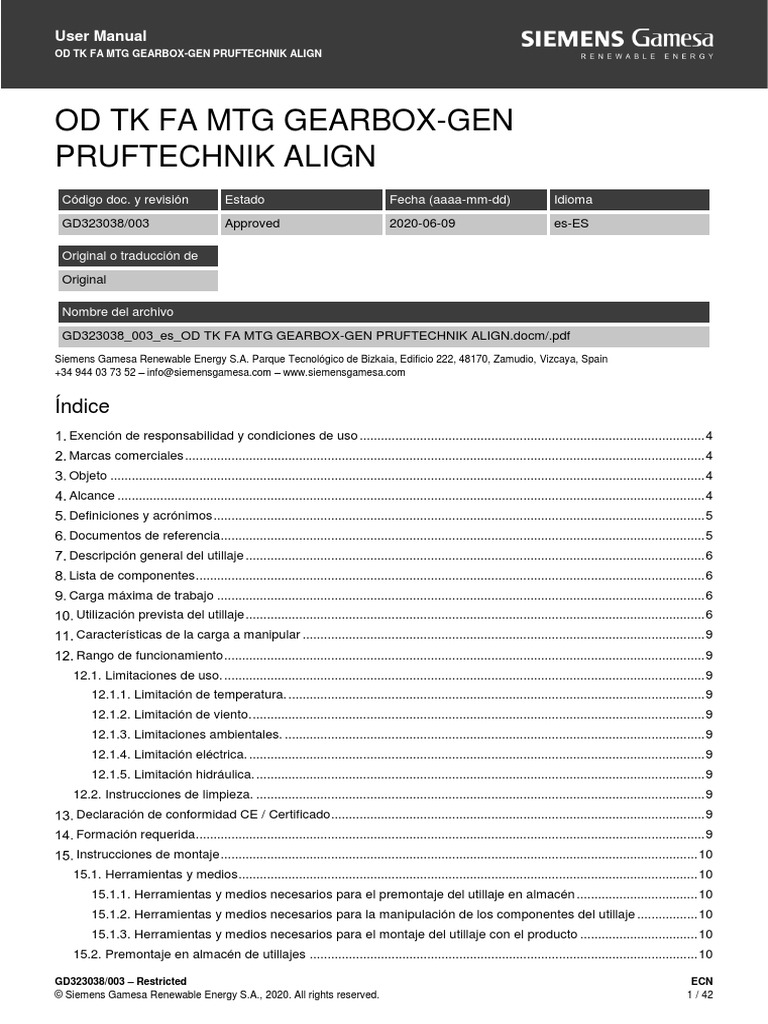 Gd323038-3 Od TK Fa MTG Gearbox-Gen Pruftechnik Align | PDF | Tornillo | Equipo