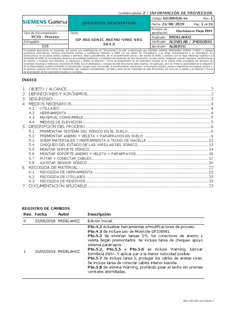 2.-GD386926-1 Op Ass Sonic Anemo-Vane NRG SG4.X | PDF | Tornillo | Equipo