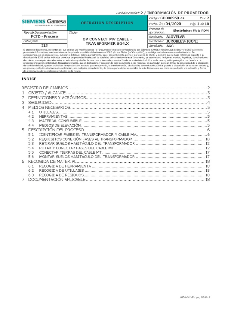 9.-Gd386950-2 Op Connect MV Cable - Transformer Sg4.x | PDF