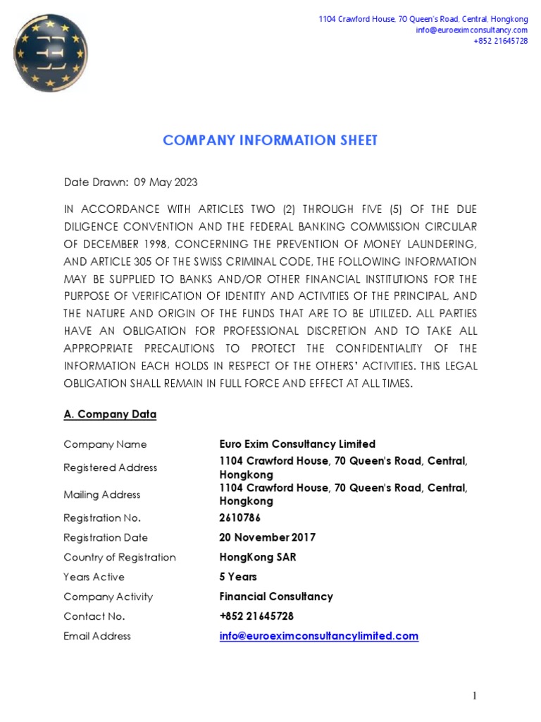 Simple Client Information Sheet Sample | PDF