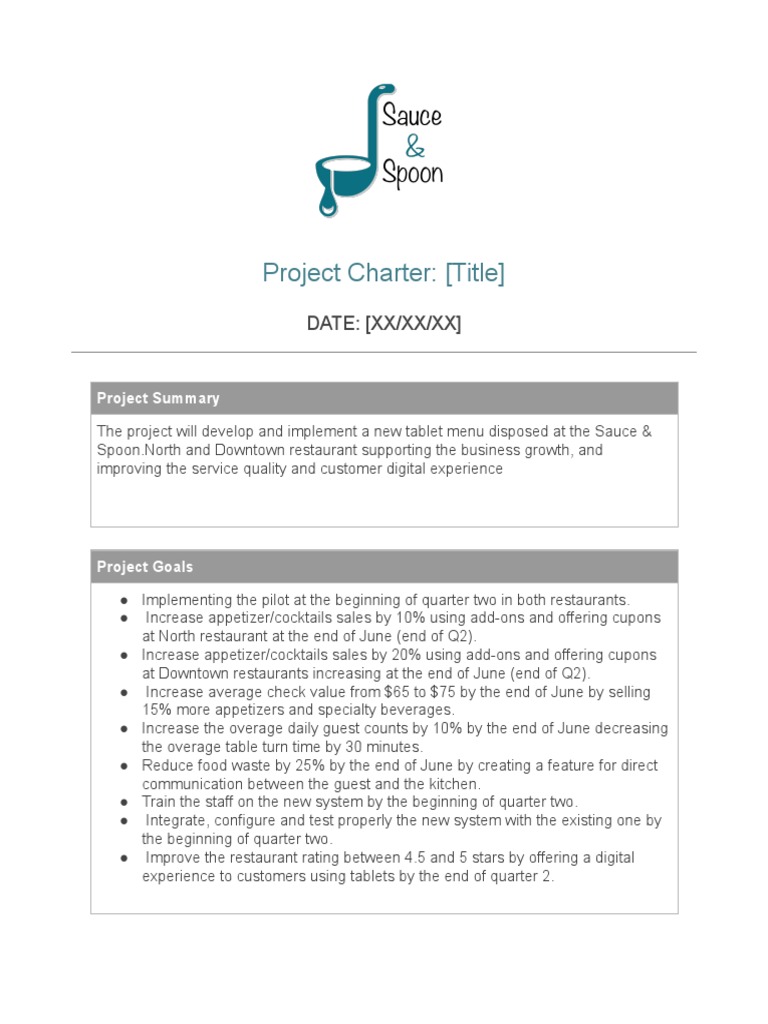 Activity Template - Project Charter | PDF
