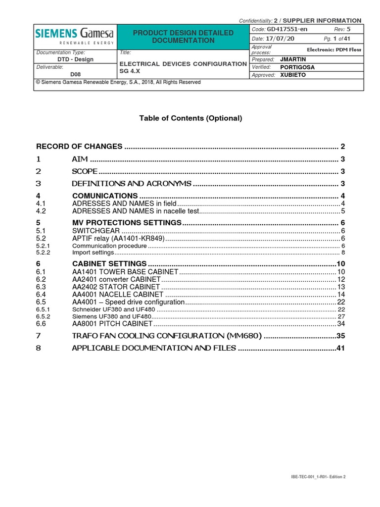 Gd417551 r5 Electrical Devices Configuration SG 4.x | PDF
