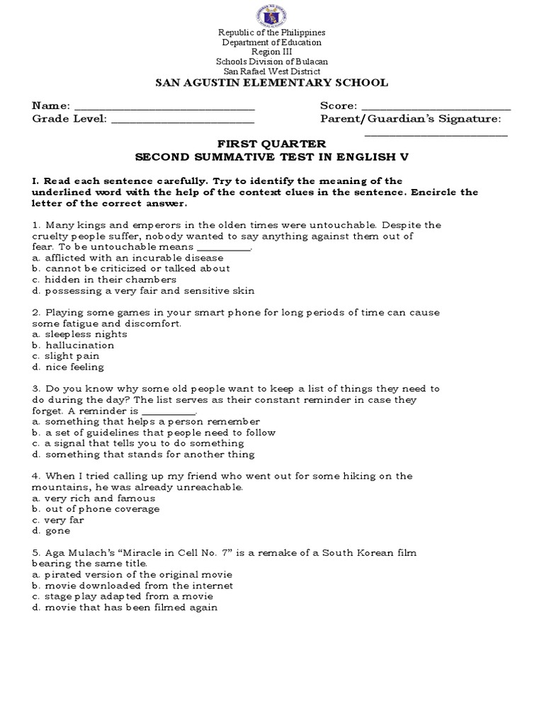 2nd Summative-Grade 5 | PDF | Combustion | Oxygen