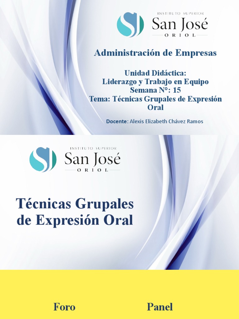 Técnicas Grupales de Expresión Oral (Foro y Panel) | PDF