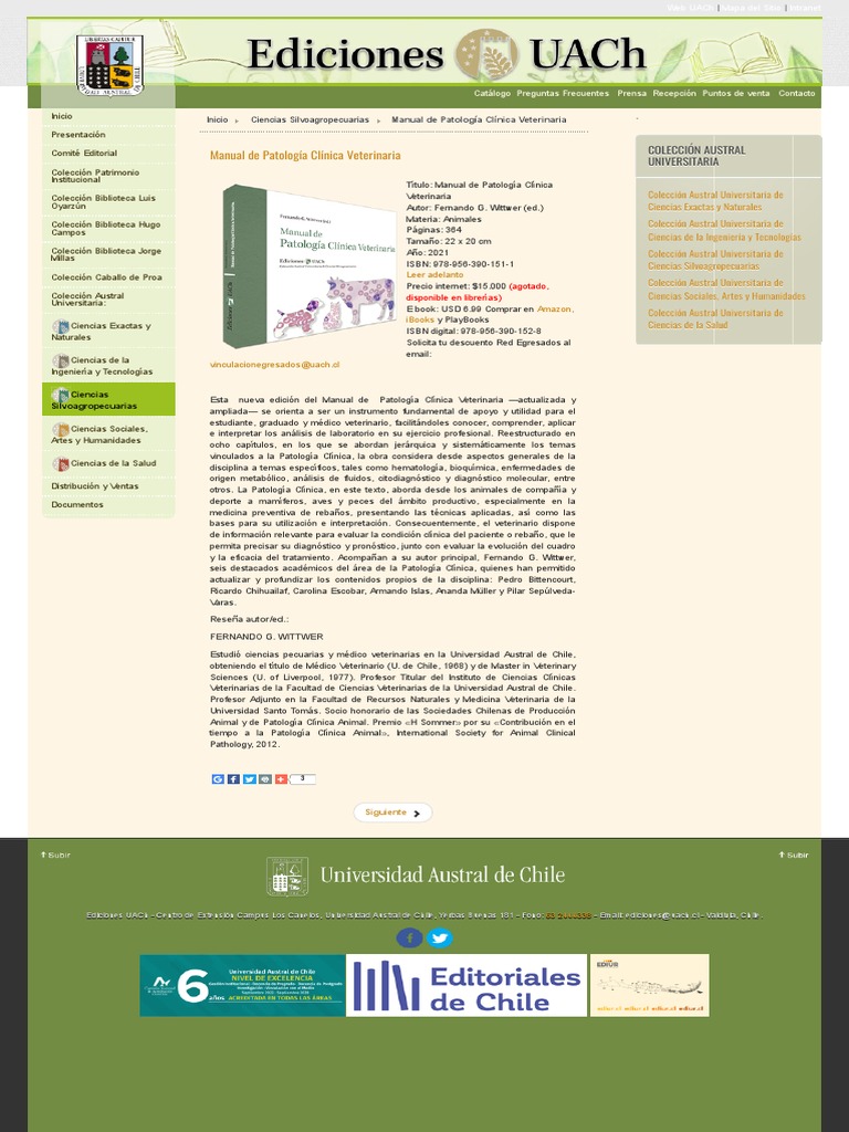Manual de Patología Clínica Veterinaria - Ediciones UACh | PDF