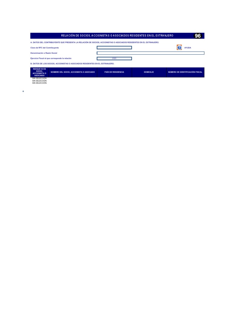 Forma Oficial +96 Relación Socio2022 | PDF
