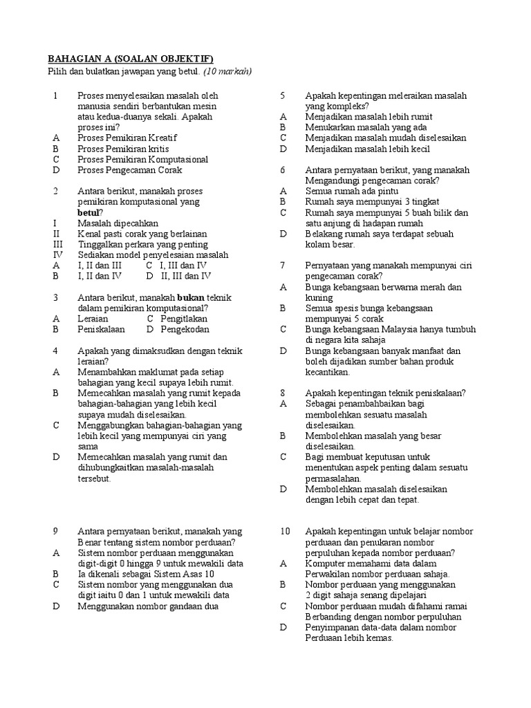 Objektif PKBS1 T1 Ask | PDF