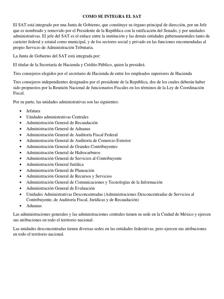 Como Se Integra El Sat | PDF