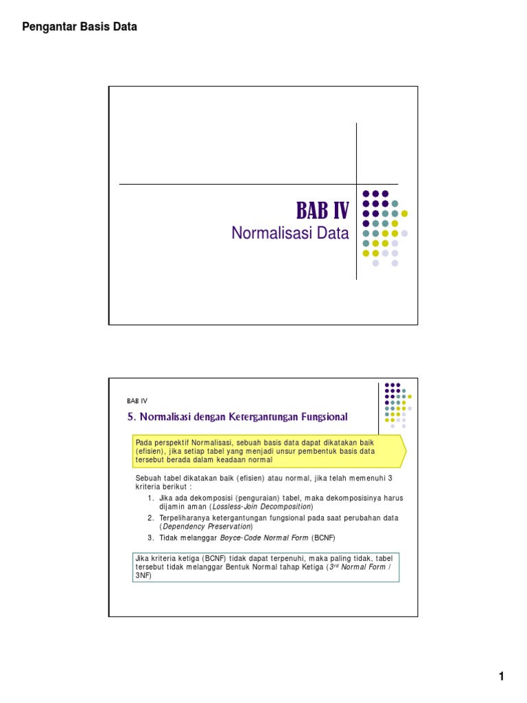Pertemuan 5- Normalisasi Data | PDF